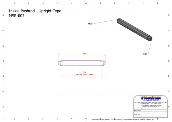 N/S Push Rod - Upright Type - Stoneman Engineering